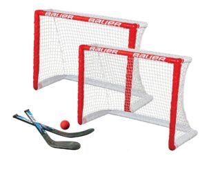 bauer knee hockey goal set (twin pack), red