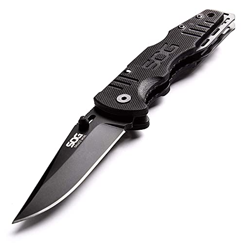 SOG Folding Knife Pocket Knife – Salute Mini Tactical Knife, Hunting Knife, Flipper Knife with 3.1 Inch Clip Point, EDC Knife Pocket Clip (FF1101-CP)