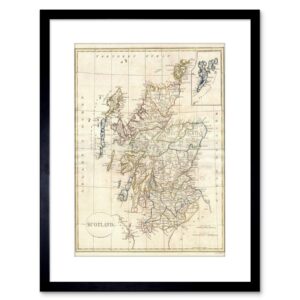 wee blue coo 1799 clement cruttwell map scotland framed wall art print