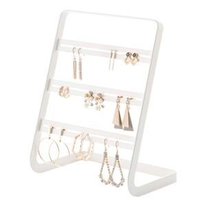 yamazaki home earring display stand-holder steel | jewelry organizer, one size, white