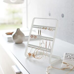 YAMAZAKI Home Earring Display Stand-Holder Steel | Jewelry Organizer, One Size, White