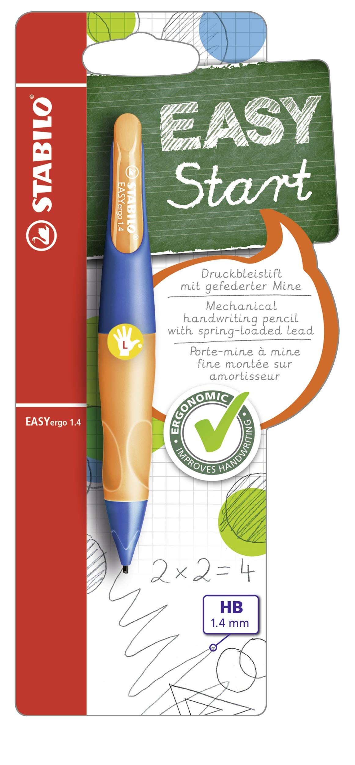 STABILO Ergonomic Mechanical Pencil - EASYergo 1.4 - Left-Handed - Ultramarine/Neon Orange