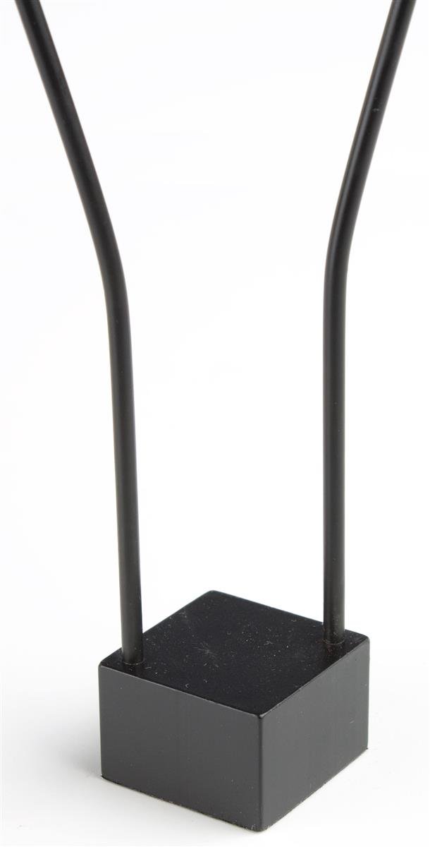 Set of 24, Dual Coil Place Card Holders with Square Metal Base, Felt Bottom, 6.5"h Memo Clips for Tabletop - Black Metal