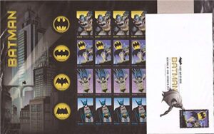 usps batman dc comics forever stamps - sheet of 20 - scott 4928-35