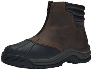 propét mens blizzard mid zip-m hiking boots, brown/black, 10 3x-wide us