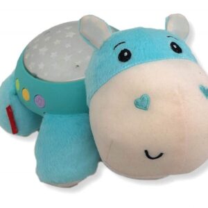 Fisher-Price Hippo Projection Soother, Blue, Plush Nursery Sound Machine with Lights, Music and Sounds