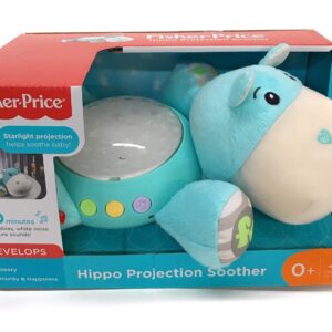 Fisher-Price Hippo Projection Soother, Blue, Plush Nursery Sound Machine with Lights, Music and Sounds