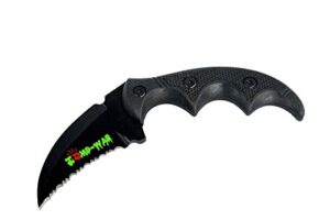 lastworld 5.75" zomb-war boot skinner sharp blade knife with sheath (black)