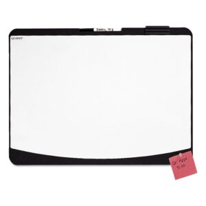 Quartet 06355BK Tack amp; Write Board, 23 1/2 x 17 1/2, Black/White Surface, Black Frame