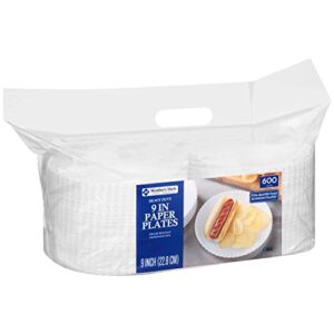 member mark heavy duty paper plates, 9", 600 count