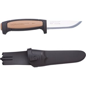 morakniv craftline rope trade knife with serrated sandvik stainess steel blade and combi-sheath, 3.6-inch (m-12245)