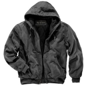 dri-duck men's 5020 cheyenne hooded work jacket, charcoal, x-large