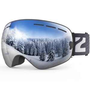 zionor x ski snowboard snow goggles otg design for men & women with spherical detachable lens uv protection anti-fog