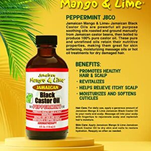 Jamaican Mango & Lime Black Castor oil, Peppermint, 4 Fl Oz