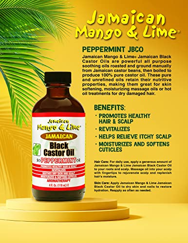 Jamaican Mango & Lime Black Castor oil, Peppermint, 4 Fl Oz