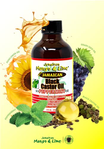 Jamaican Mango & Lime Black Castor oil, Peppermint, 4 Fl Oz