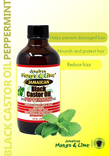 Jamaican Mango & Lime Black Castor oil, Peppermint, 4 Fl Oz