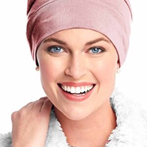 Headcovers Unlimited Three Seam Cotton Sleep Cap-Caps for Women with Chemo Cancer Hair Loss Pink Blush