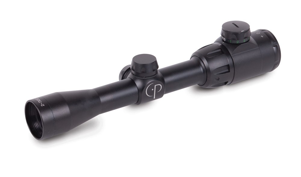 CenterPoint LR273RG2 2-7x32mm Rifle Scope with Illuminated T.A.G. Reticle and Picatinny Rings,black