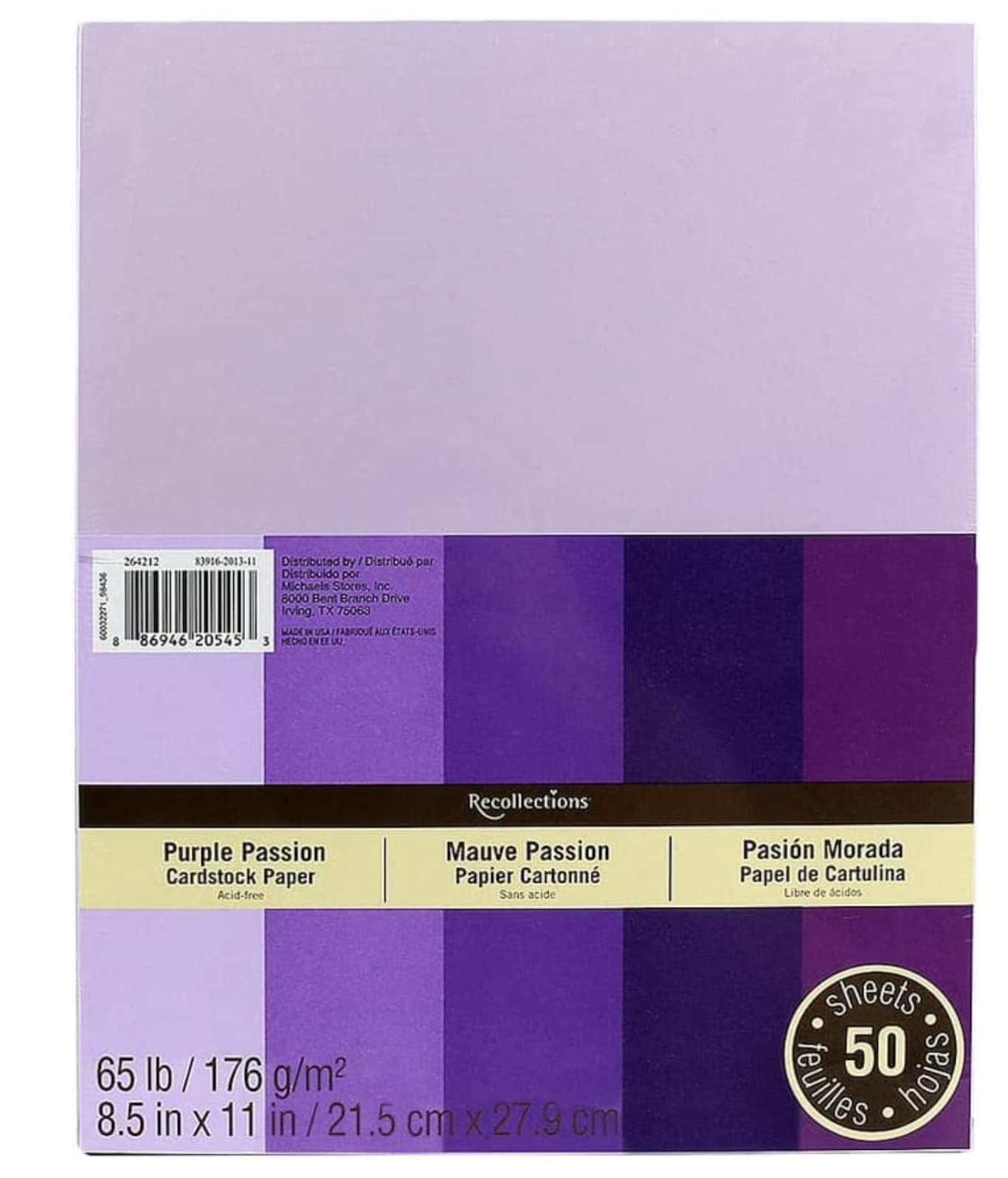 Recollections Cardstock Paper, 8 1/2" X 11" Purple Passion