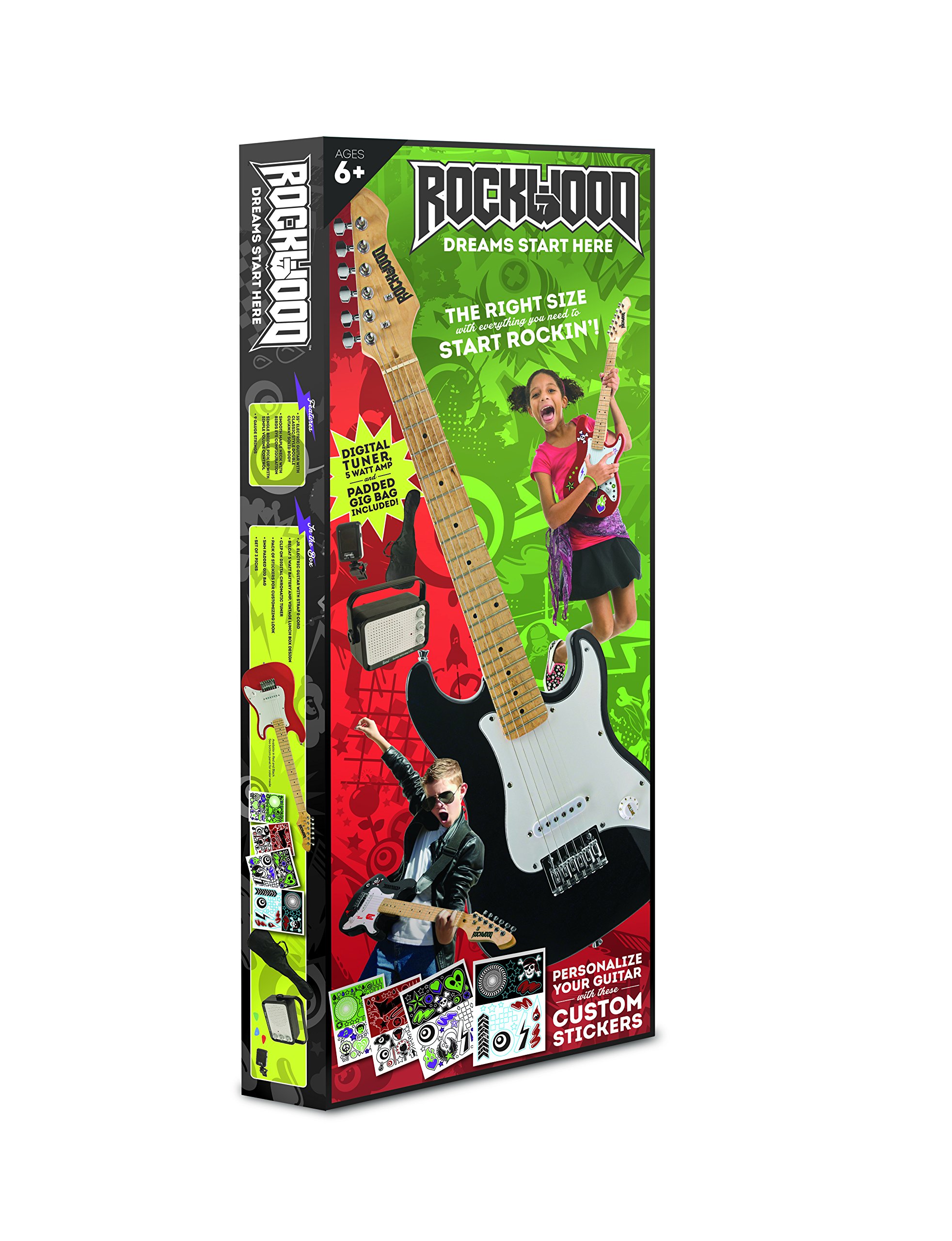 Rockwood 6 String Electric Guitar Pack, Right, 3/4 size (RWEB)