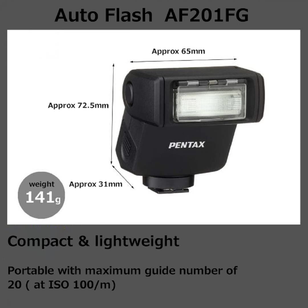 Pentax AF201FG Flash (Black) Dustproof & Weather-Resistant P-TTL Auto Flash Guide Number 20