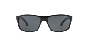 arnette an4207 boiler rectangular sunglasses, black/grey polarized, 61 mm