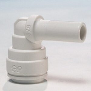 john guest 1/2" x 1/2" plug-in stem elbow quick connect (white polypropylene) ro di reverse osmosis drinking water