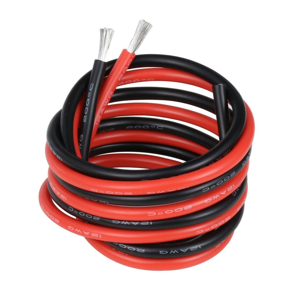 BNTECHGO 12 Gauge Silicone wire 5 ft red and 5 ft black Flexible 12 AWG Stranded Copper Wire