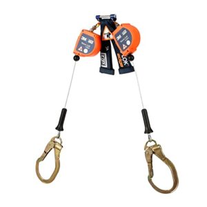 3M DBI-SALA Nano-Lok edge Twin-Leg Quick Connect Fall Protection Self Retracting Lifeline SRL - Cable Construction 3500227, Orange, 8 ft. (2.4 m), 1 EA