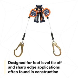 3M DBI-SALA Nano-Lok edge Twin-Leg Quick Connect Fall Protection Self Retracting Lifeline SRL - Cable Construction 3500227, Orange, 8 ft. (2.4 m), 1 EA