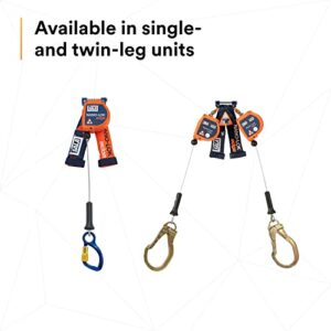 3M DBI-SALA Nano-Lok edge Twin-Leg Quick Connect Fall Protection Self Retracting Lifeline SRL - Cable Construction 3500227, Orange, 8 ft. (2.4 m), 1 EA