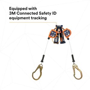 3M DBI-SALA Nano-Lok edge Twin-Leg Quick Connect Fall Protection Self Retracting Lifeline SRL - Cable Construction 3500227, Orange, 8 ft. (2.4 m), 1 EA