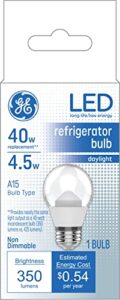 ge led light bulbs, refrigerator or freezer light bulb, 4.5 watt, daylight (1 pack)