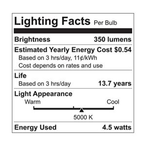 GE LED Light Bulbs, Refrigerator or Freezer Light Bulb, 4.5 Watt, Daylight (1 Pack)