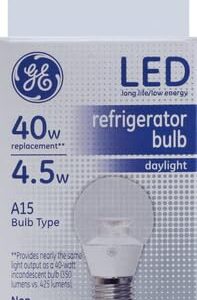 GE LED Light Bulbs, Refrigerator or Freezer Light Bulb, 4.5 Watt, Daylight (1 Pack)