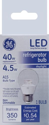 GE LED Light Bulbs, Refrigerator or Freezer Light Bulb, 4.5 Watt, Daylight (1 Pack)