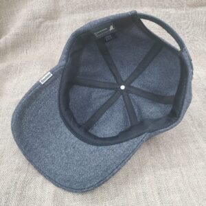 Emstate Melton Wool Baseball Cap Buckle Back Made in USA (8 Colors) (Black)