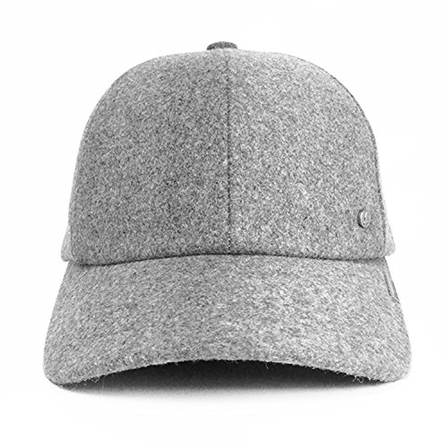 Emstate Melton Wool Baseball Cap Buckle Back Made in USA (8 Colors) (Black)