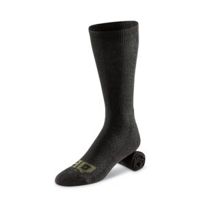 HQ ISSUE Men’s Tactical Military Boot Crew Socks, Cushioned with Arch Support, 10 Pairs Olive LARGE