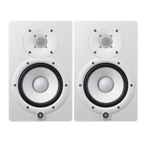 yamaha hs7w 6.5-inch powered studio monitor (white, 2-pack) bundle (2 items)