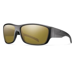 smith optics elite frontman elite frontman sunglass with black frame and chromapop polar bronze mirror lenses, one size, black/bronze mirror