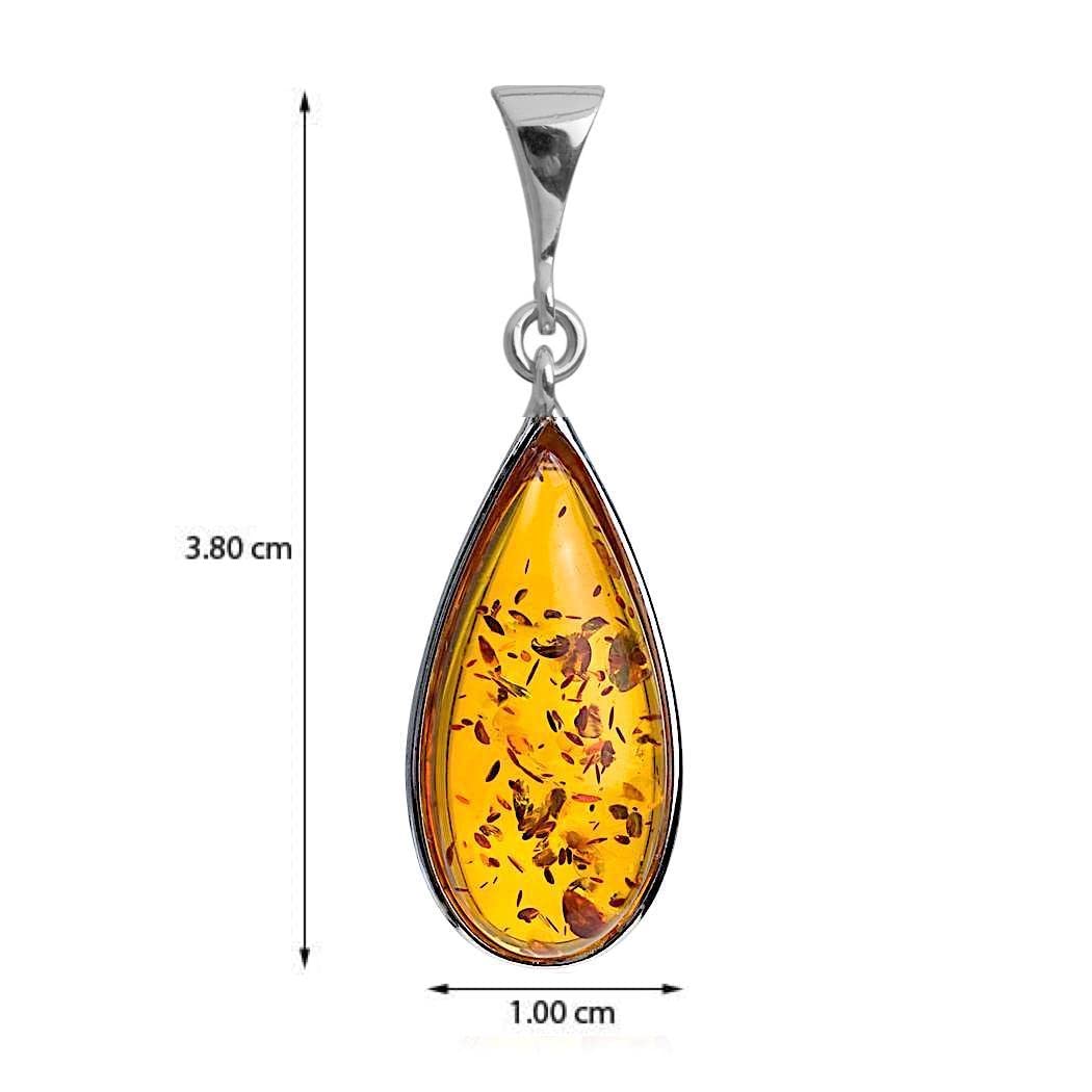 Ian and Valeri Co. Amber Sterling Silver Large Drop Pendant