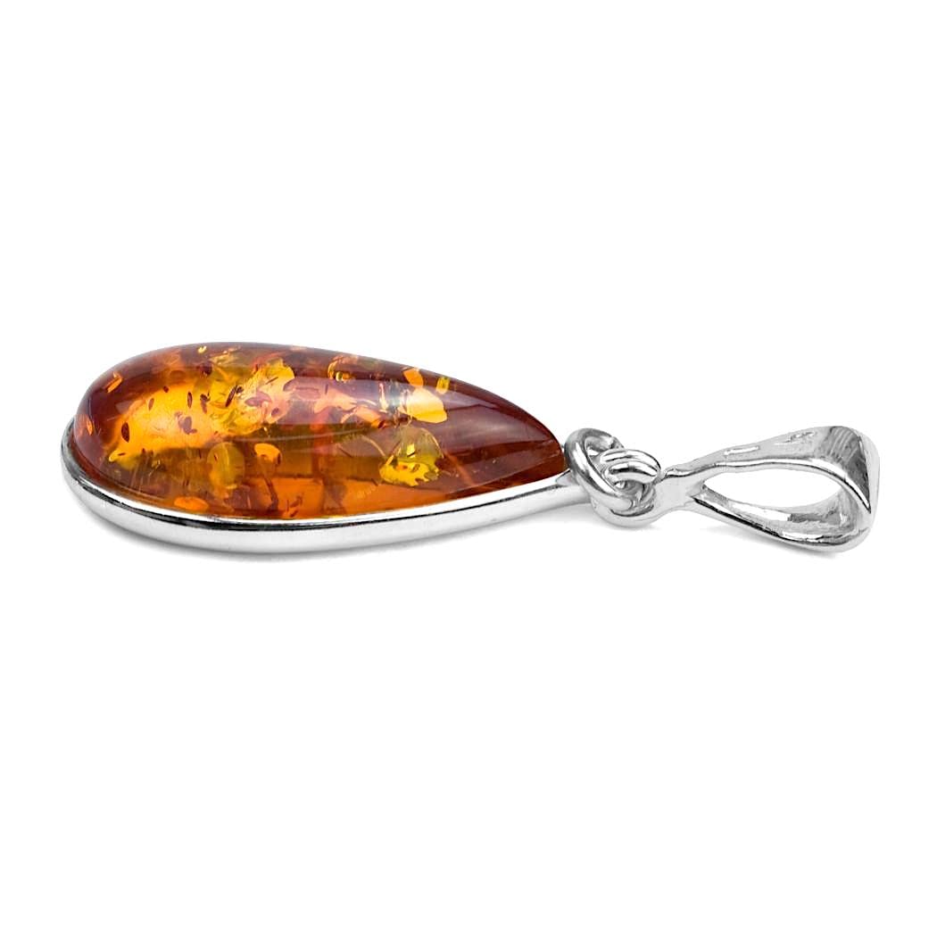 Ian and Valeri Co. Amber Sterling Silver Large Drop Pendant