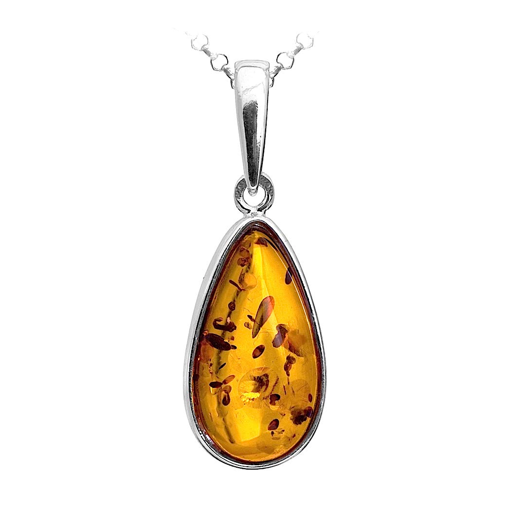 Ian and Valeri Co. Amber Sterling Silver Classic Pendant Necklace 18 Inches