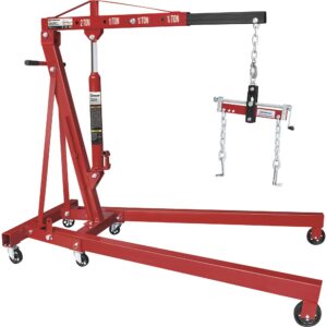 strongway hydraulic engine hoist with load leveler - 2-ton capacity, 1in.-82 5/8in. lift range