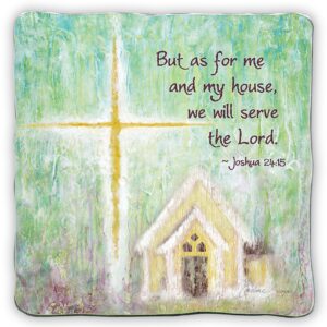 cathedral art sim137 house blessing art metal square plaque, 5-inch