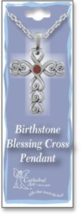 cathedral art bcp201 january/garnet birthstone pendant, 18-inch