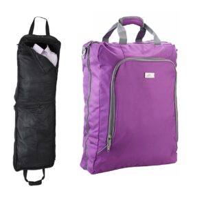 cabin sized business suit and dress carrier - 55x40x18cm - carry on (purple)