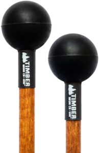 timber drum co. soft rubber percussion mallets for tongue drum or keyboard music, birch handles 15.25"